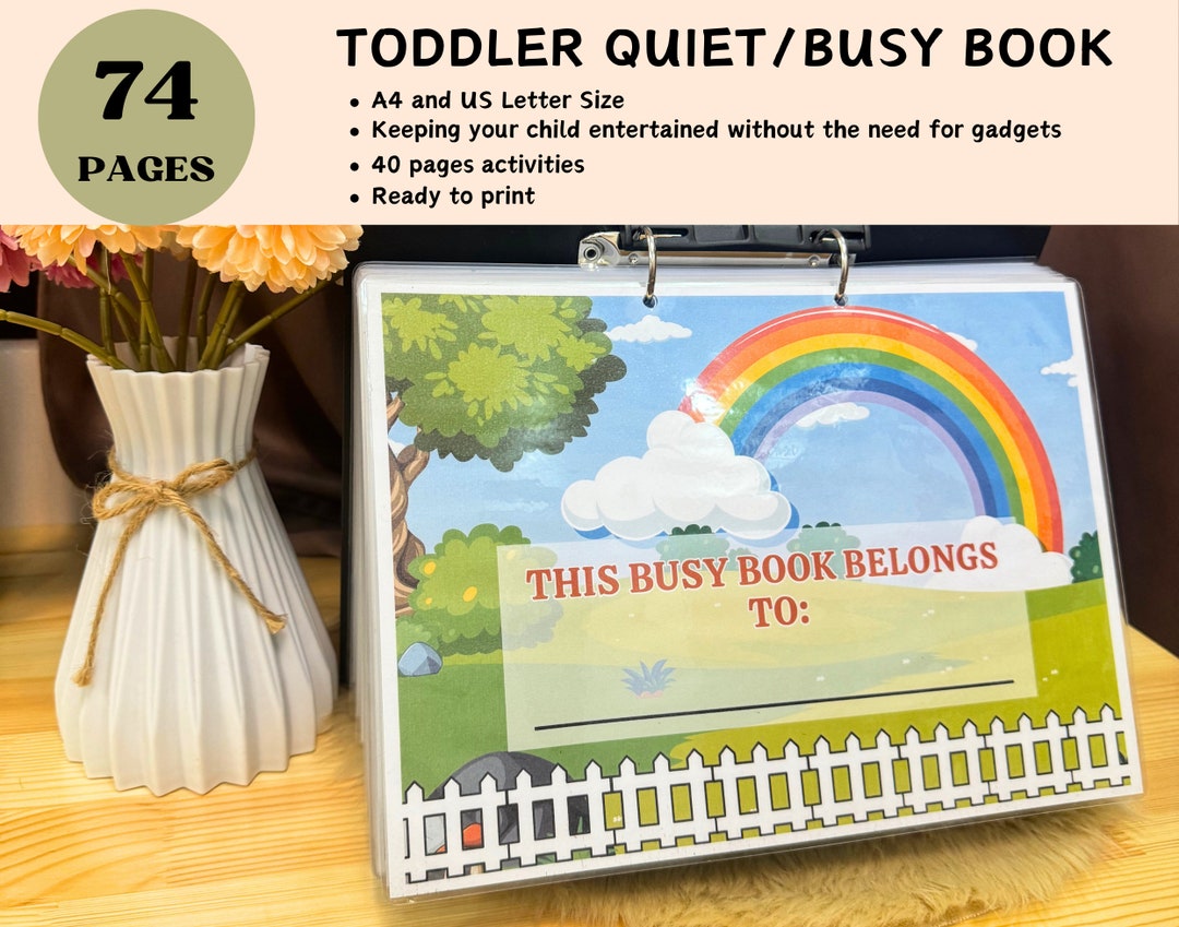 Printable Busy Book, Toddler Quiet Book, Montessori Busy Book Binder ...