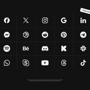 60+ Minimalist Social Media Icons · Ultra High Resolution · Fully ...