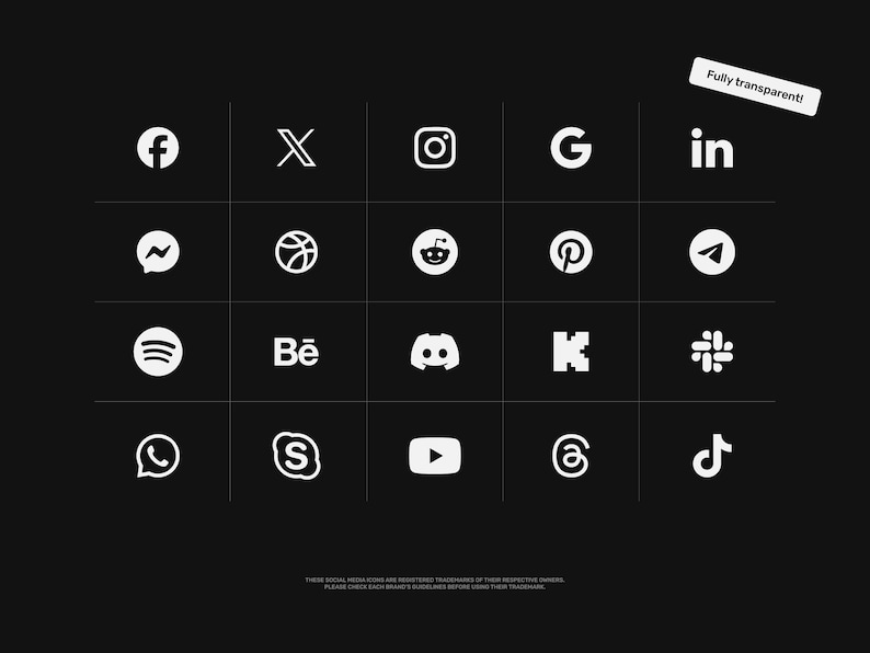 60+ Minimalist Social Media Icons · Ultra High Resolution · Fully ...