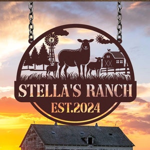 Custom Sheep Farm Metal Sign, Sheep Barn Sign, Sheep Metal Wall Art ...