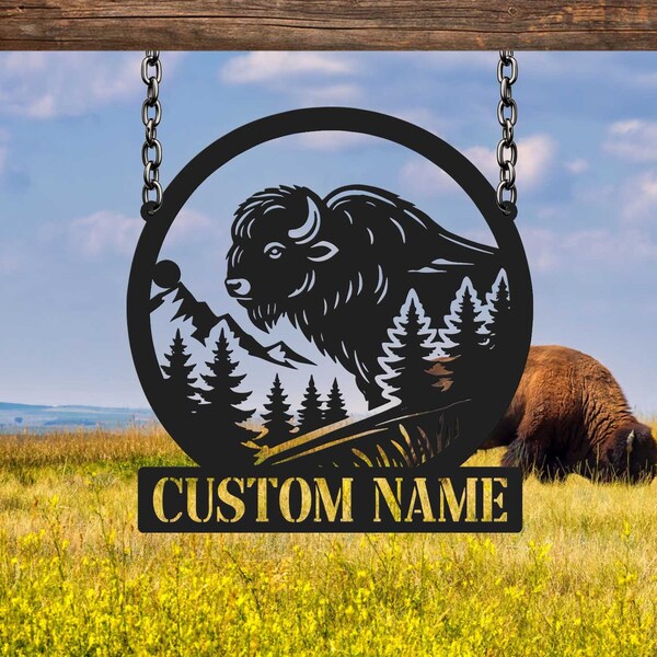 Metal Bison Sign - Etsy
