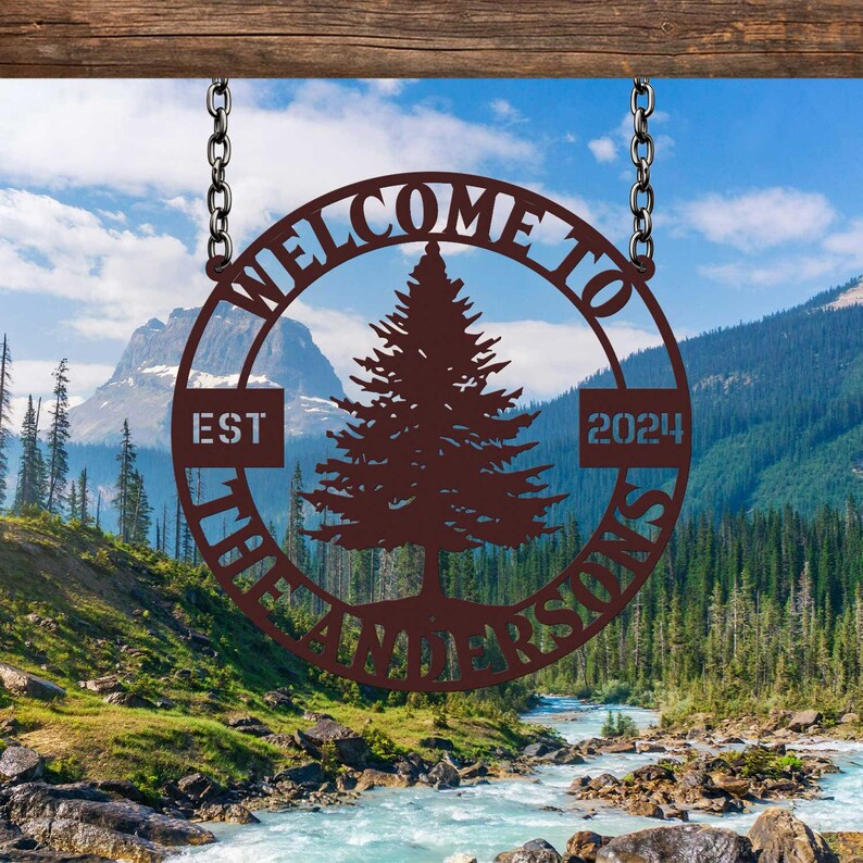 Custom Pine Tree Wall Art, Metal Pine Tree, Cedar Tree Metal Sign ...