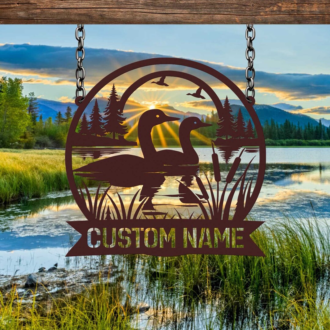 Custom Lake Loon Metal Sign, Lake House Metal Sign, Outdoor Decor, Duck ...