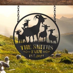 Custom Goat Metal Sign, Goat Metal Wall Art, Goat Farm Sign, Ranch ...