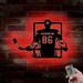 Custom Hockey Metal Sign With Led Light, Hockey Wall Decor, Hockey ...