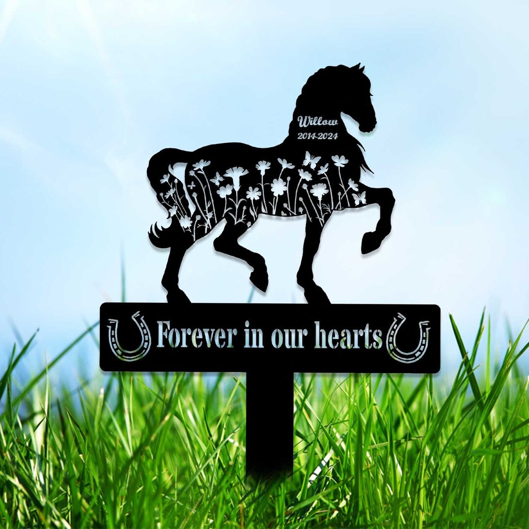 Custom Horse Memorial Stake, Horse Metal Sign, Grave Markers, Horse ...