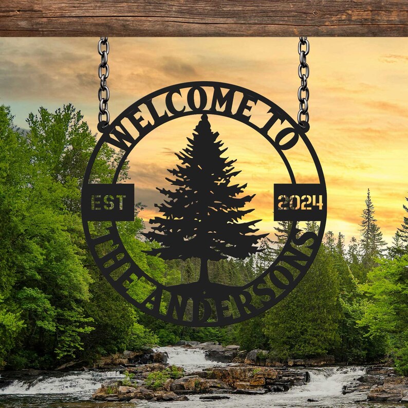 Custom Pine Tree Wall Art, Metal Pine Tree, Cedar Tree Metal Sign ...