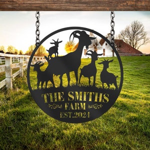 Custom Goat Metal Sign, Goat Metal Wall Art, Goat Farm Sign, Ranch ...
