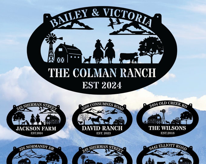 Personalized Your Ranch Metal Sign, Design Your Farm Sign, Custom Metal ...