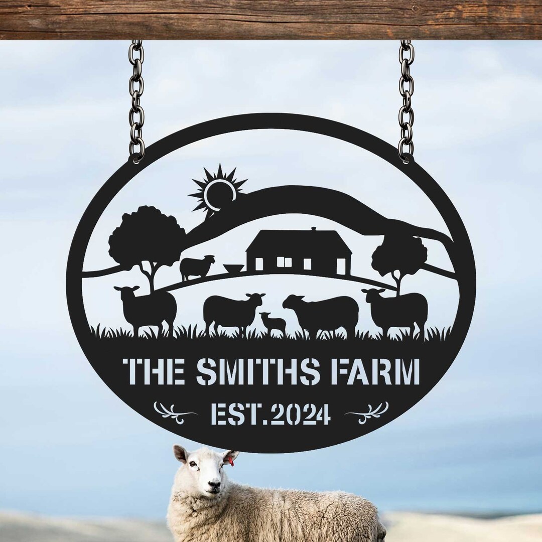 Custom Sheep Farm Sign, Sheep Metal Sign, Sheep Farmhouse Sign, Sheep ...