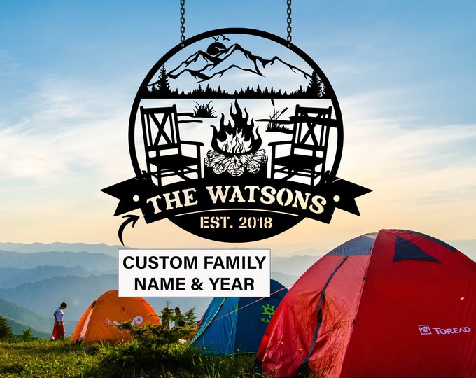 Personalized Metal Outdoor Sign, Custom Campfire Sign, Backyard Fire ...