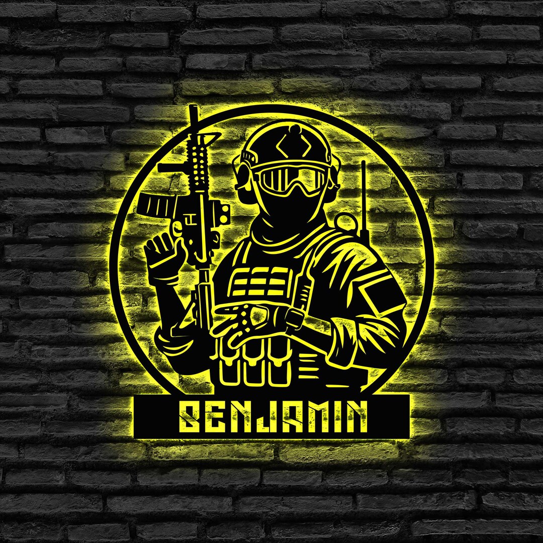 Custom Shooting Metal Name Sign LED Light, Personalized Female Shooter ...