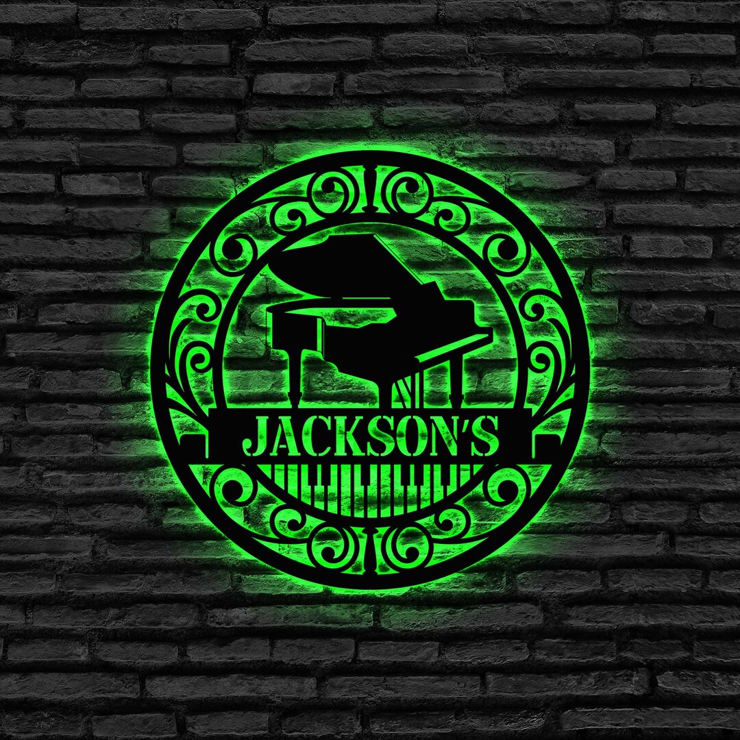 Custom Piano Metal Sign Art With Led Light, Personalized Piano Music ...