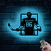 Custom Hockey Metal Sign With Led Light, Hockey Wall Decor, Hockey ...