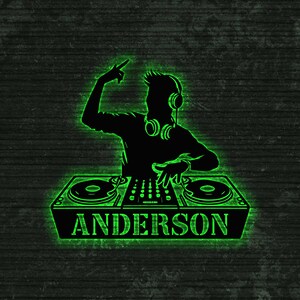 Personalized DJ Player Metal Sign With Led Lights, Custom DJ Gifts ...