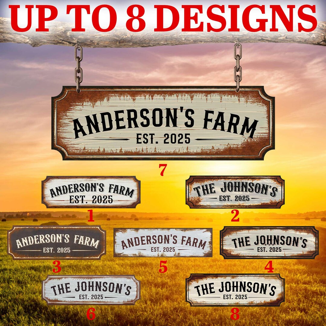 Custom Your Rustic Farm Sign, Personalized Farmhouse Name Sign ...