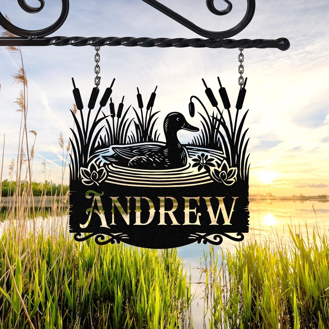 Custom Duck Metal Sign With LED Light, Personalized Duck Name Sign ...