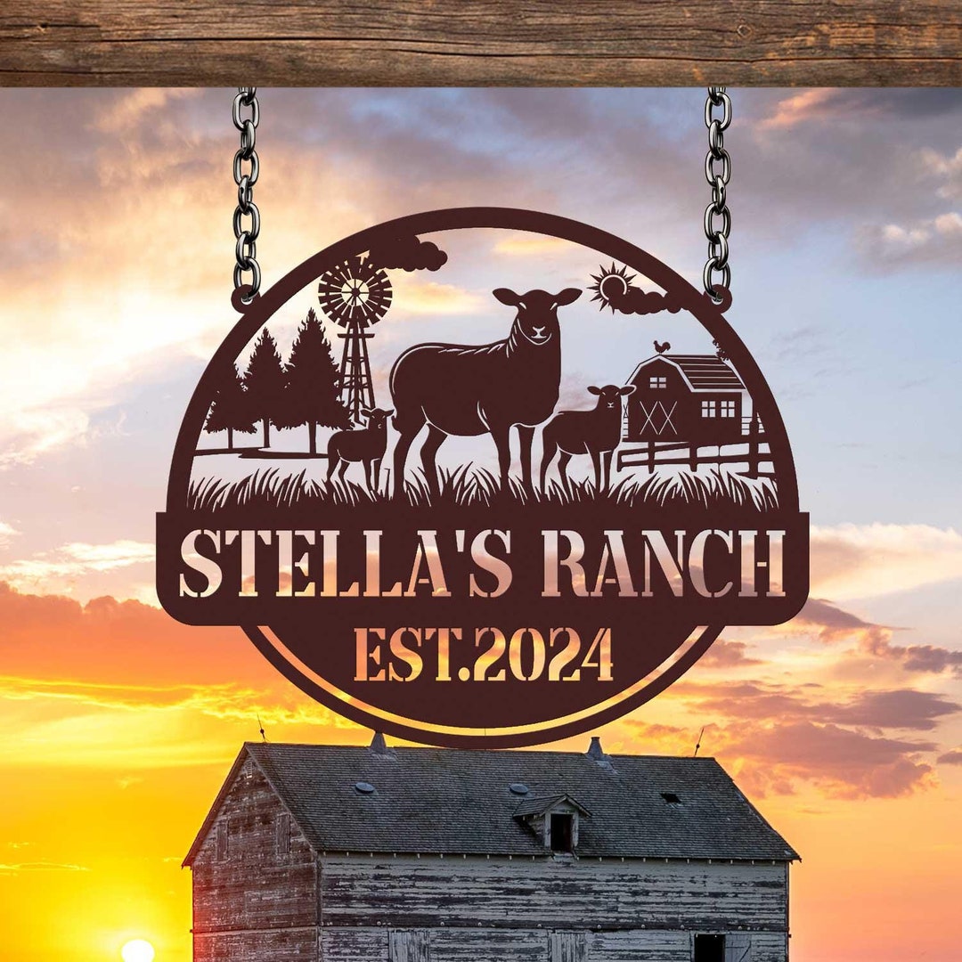 Custom Sheep Farm Metal Sign, Sheep Barn Sign, Sheep Metal Wall Art ...