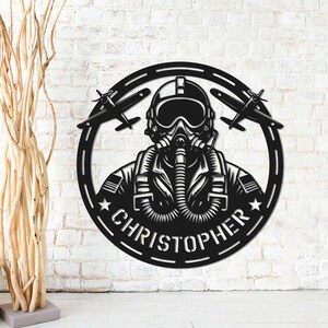 Custom Fighter Pilot Metal Sign With LED Light, Air Force Sign ...