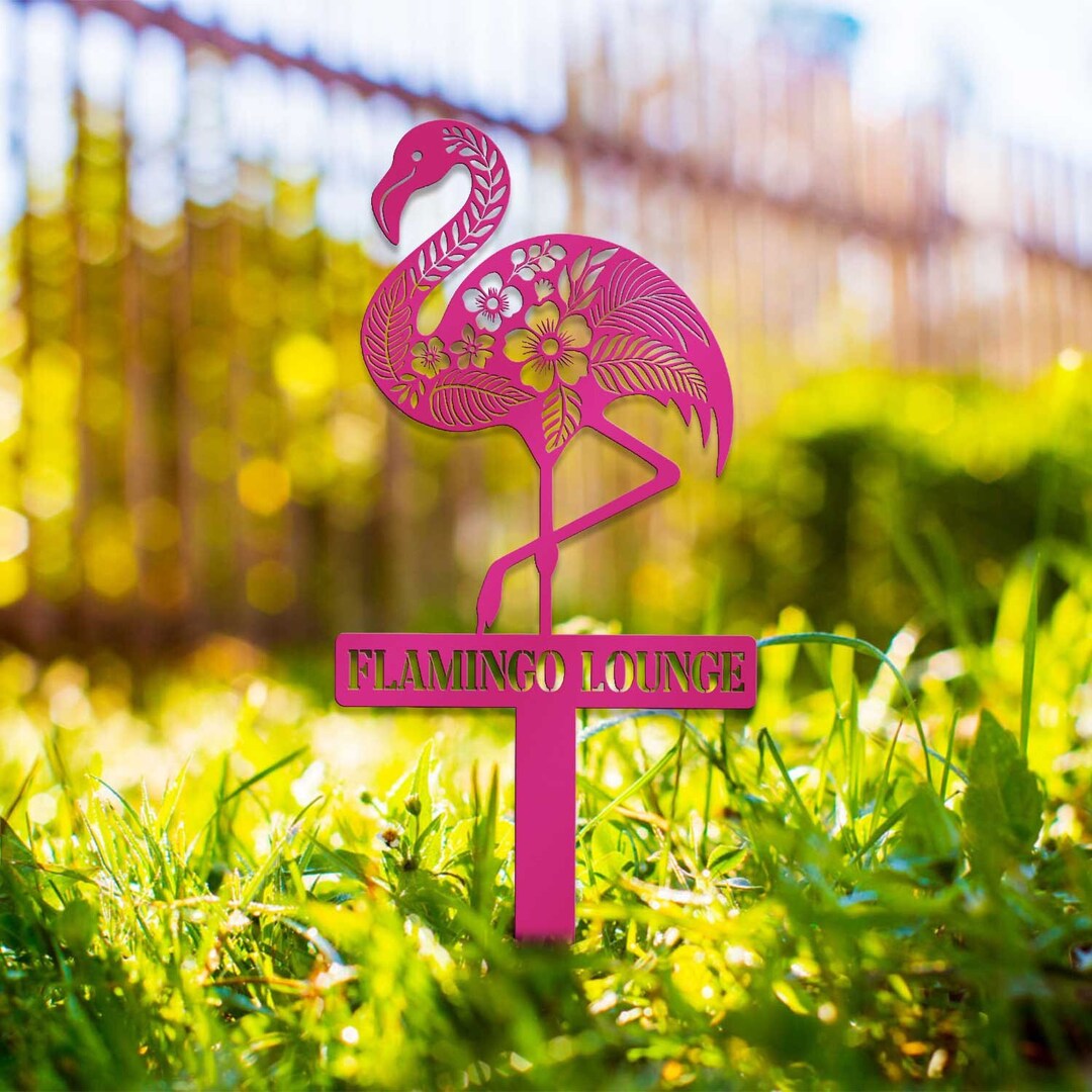 Personalized Pink Flamingo Sign, Custom Flamingo Metal Sign, Pool Sign ...