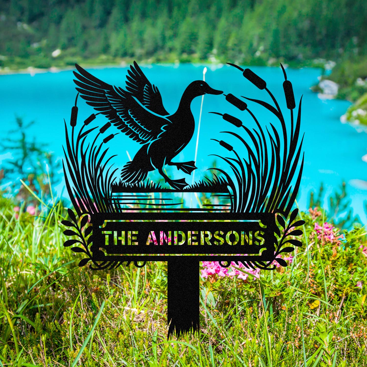 Custom Mallard Duck Metal Yard Stake, Personalized Duck Hunting Stake ...