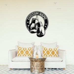 Custom Boxing Gloves Metal Sign With LED Light, Personalized Boxer Name ...