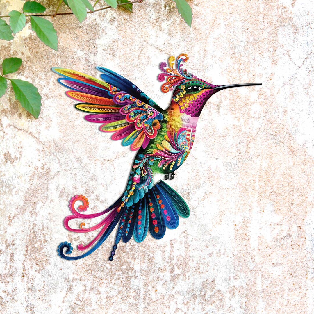 Colorful Hummingbird Garden Decor, Metal Hummingbird, Hummingbird Wall ...