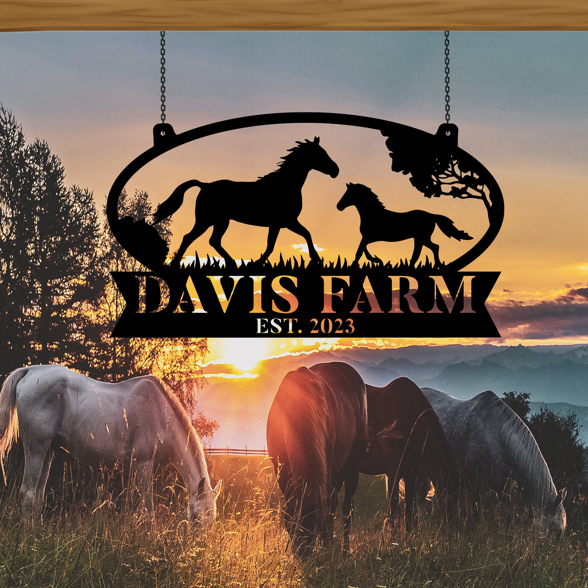 Custom Horse Metal Sign, Personalized Ranch Sign, Barn Sign, Farmhouse ...