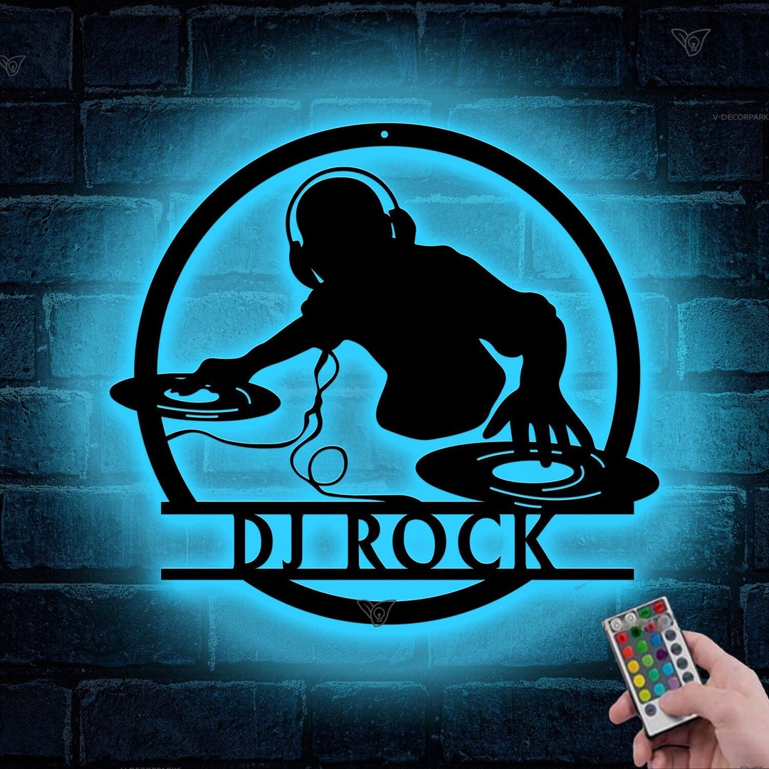 Custom DJ Metal Sign With LED Light, DJ Player Metal Sign, Music Lovers ...