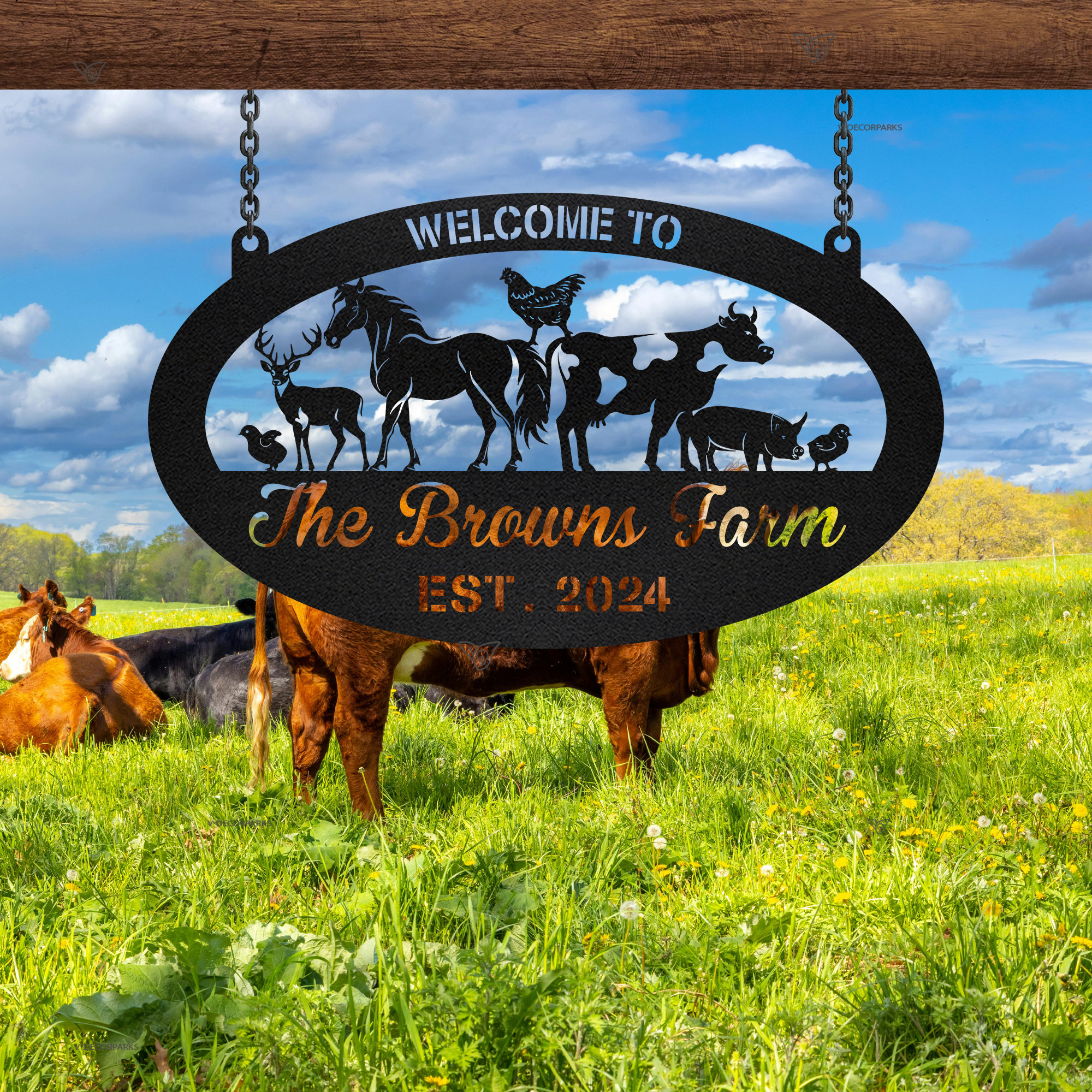 Custom Animals Farm Sign, Personalized Metal Farm Sign, Ranch Sign ...