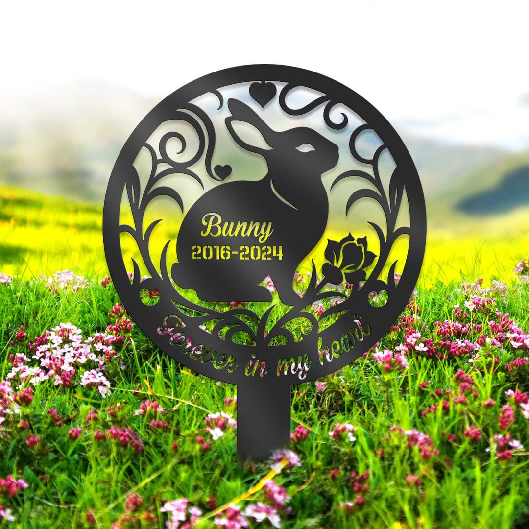 Personalized Rabbit Memorial Stake, Rabbit Grave Markers, Bunny Sign ...