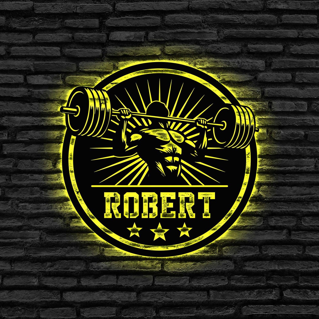 Custom Gym Metal Sign Gym Sign, Powerlifting Sport Metal Wall Art ...