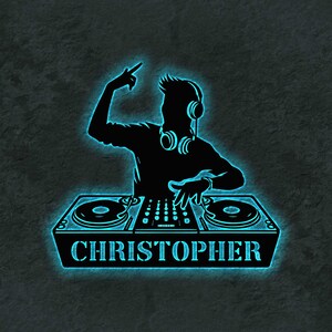 Personalized DJ Player Metal Sign With Led Lights, Custom DJ Gifts ...