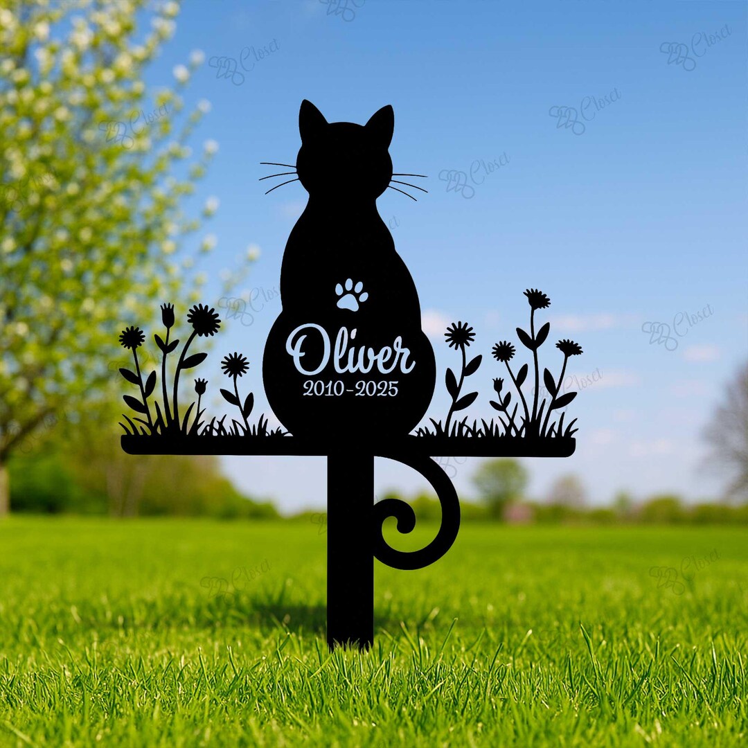 Custom Cat Cemetery Stake,cat Garden Stake,cat Garden Decor,loss of Cat ...