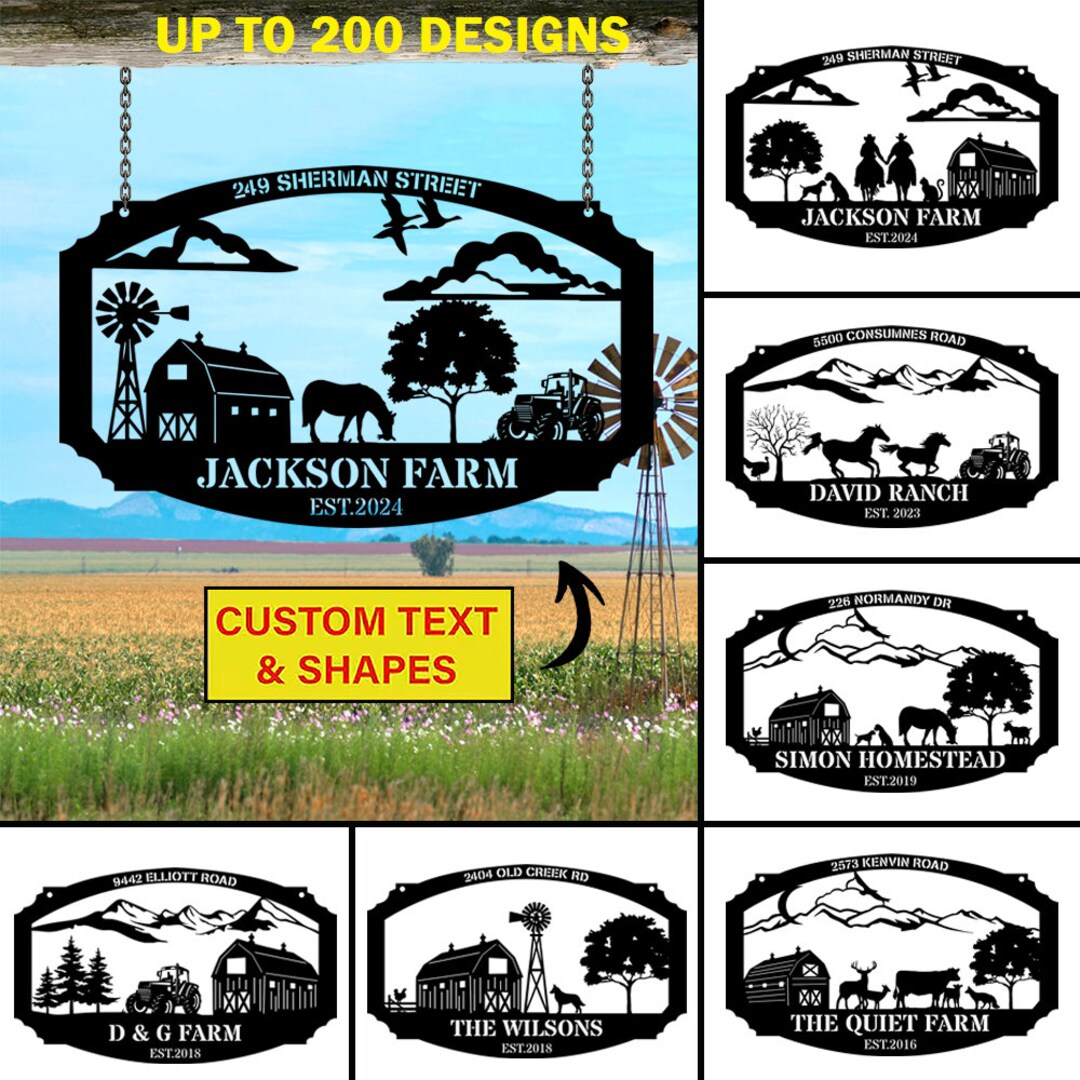 Personalized Your Metal Farm Sign, Design Your Own Farm Sign, Farmhouse ...