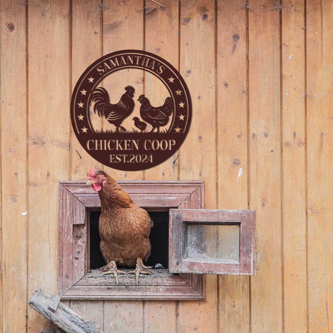 Customized Chicken Farm Metal Sign, Chicken Coop Sign, Chicken Farm ...