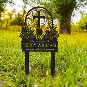 Metal Memorial Cross Personalized,cross Memorial Sign, Custom Cross ...