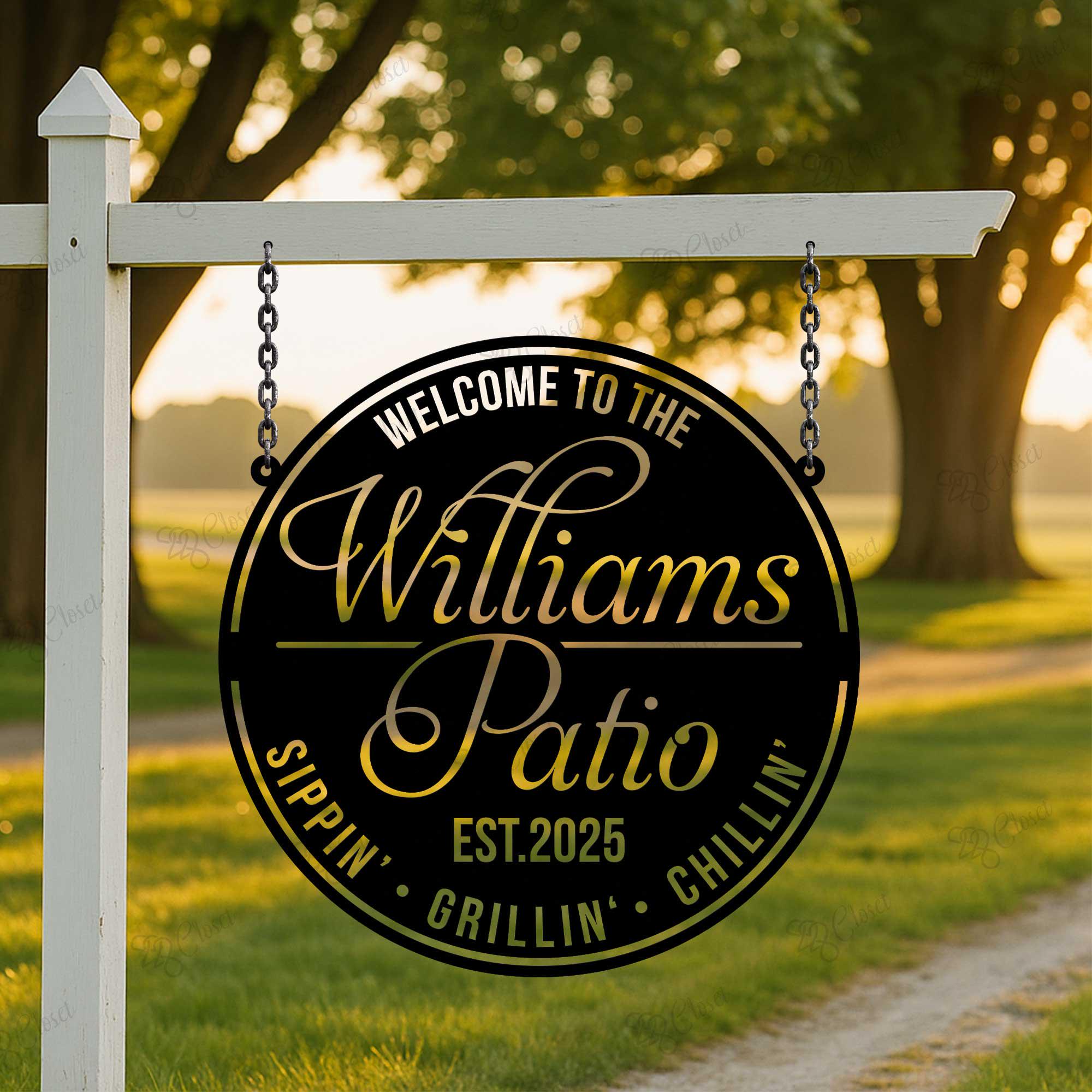 Personalized Patio Lounge Sign, Patio Metal Sign, Outdoor Patio Signs ...