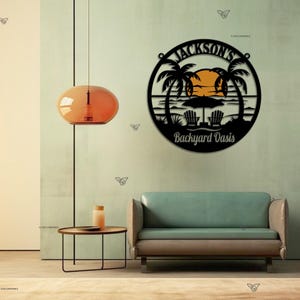 Custom Backyard Oasis Metal Sign, Oasis Metal Wall Art, Patio Sign ...