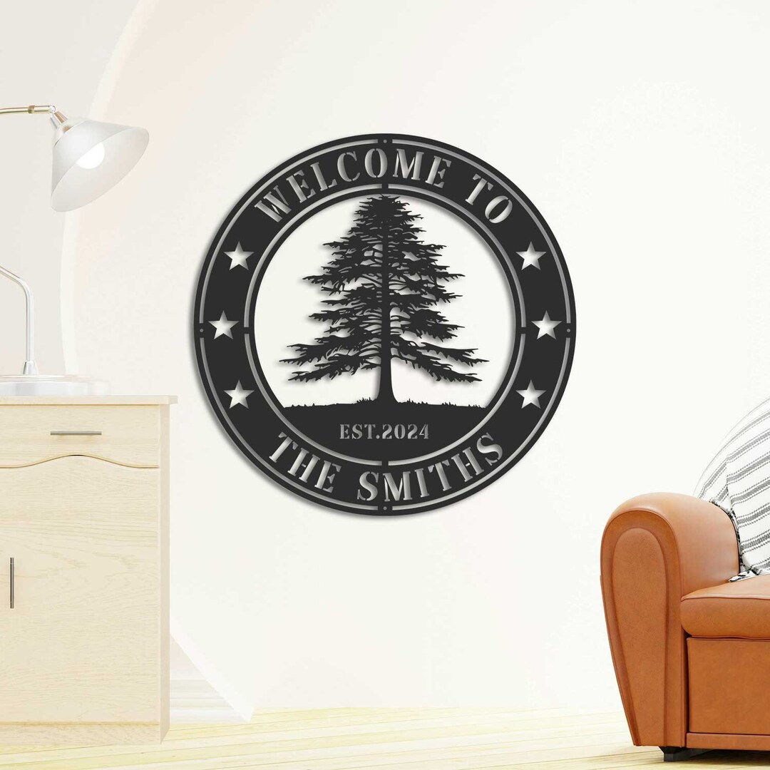 Custom Cedar Tree Wall Art, Metal Cedar Tree, Cedar Tree Metal Sign ...