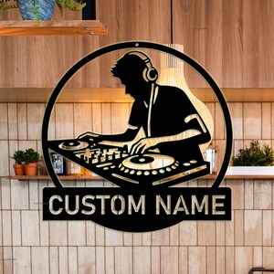 Custom DJ Metal Wall Art With Led Lights, Personalized Deejay Name Sign ...