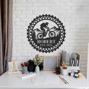 Personalized Mountain Biking Metal Sign, Cycling Metal Sign, Custom ...