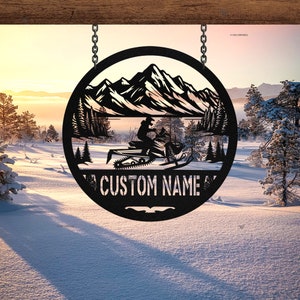 Custom Snowmobile Metal Sign With LED Light, Personalized Ski-doo Name ...