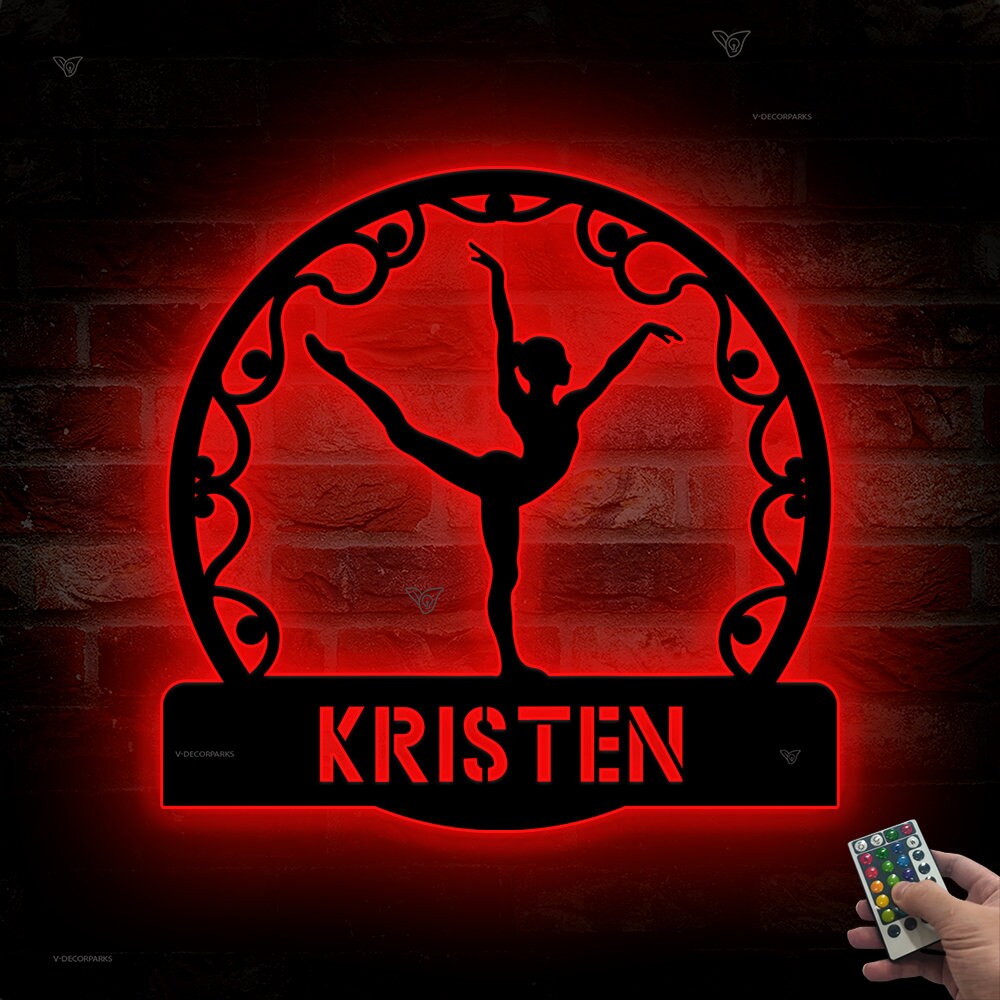 Custom Gymnastics Metal Sign With Led Lights, Gymnastics Sign ...
