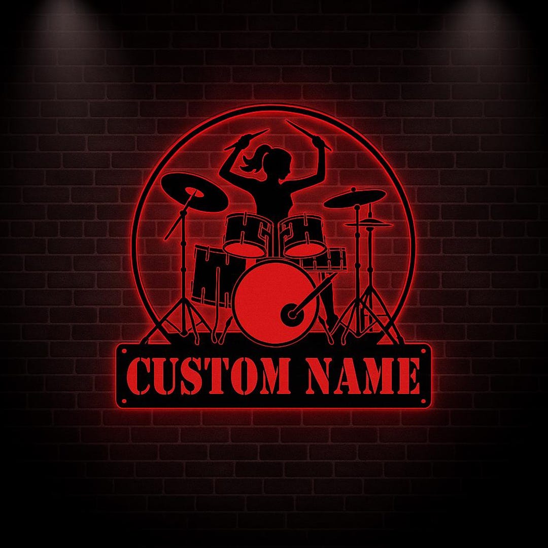Personalized Drum Player Name Sign,custom Drummer Metal Sign,drummer ...