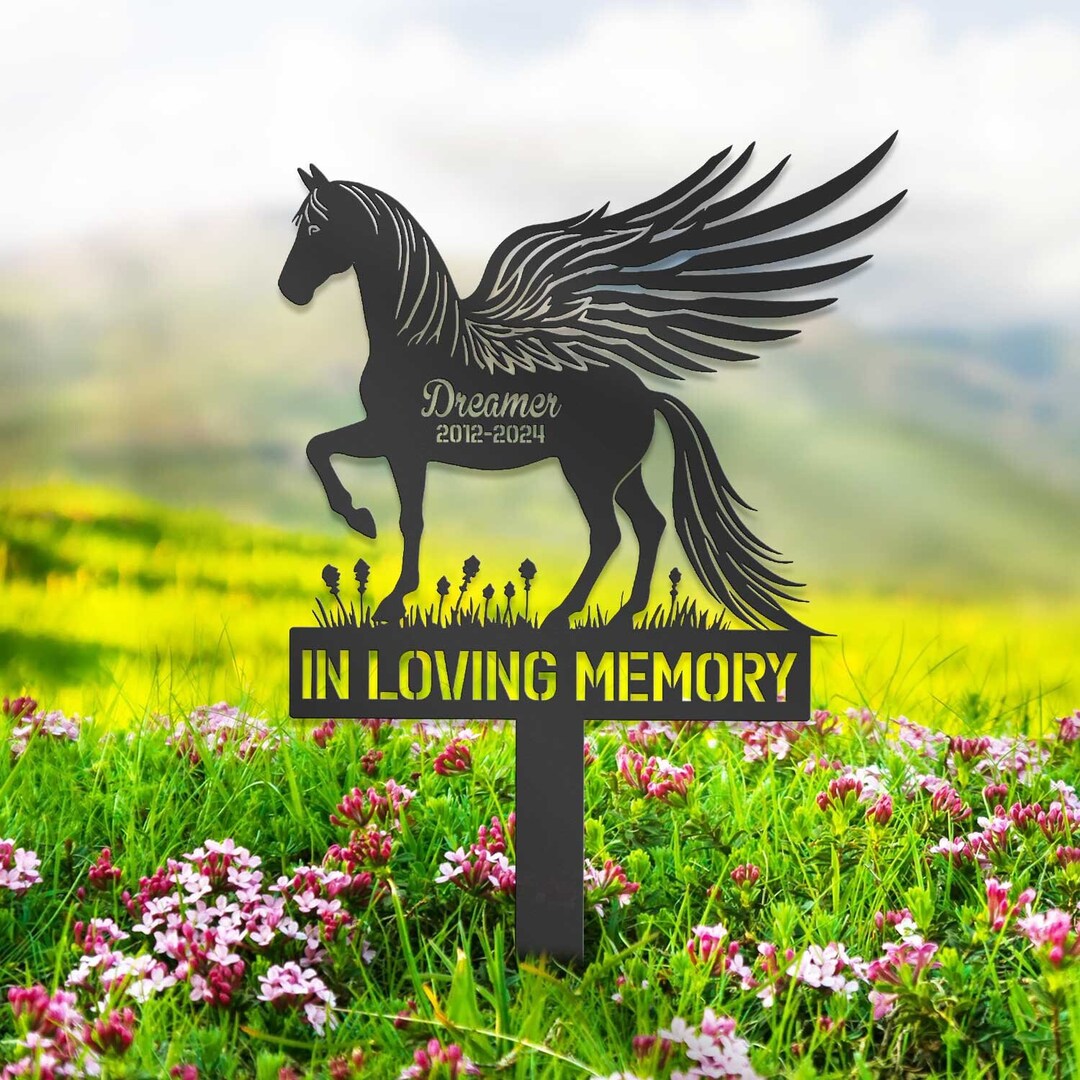 Personalized Horse Memorial Sign, Horse Grave Marker, Pet Loss Gift ...