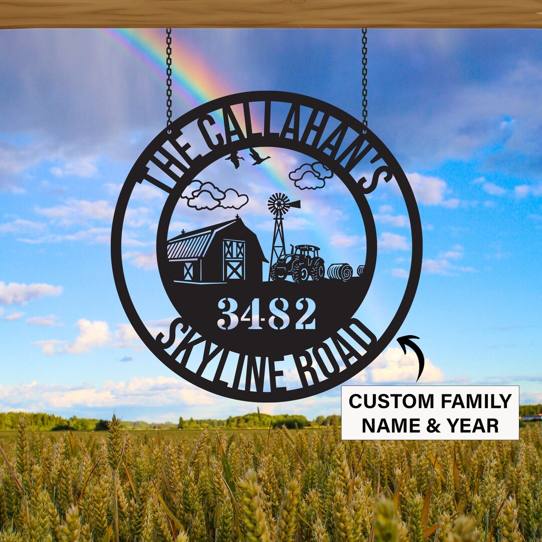Custom Metal Farm Sign, Farmhouse Decor, Personalized Family Name Sign ...