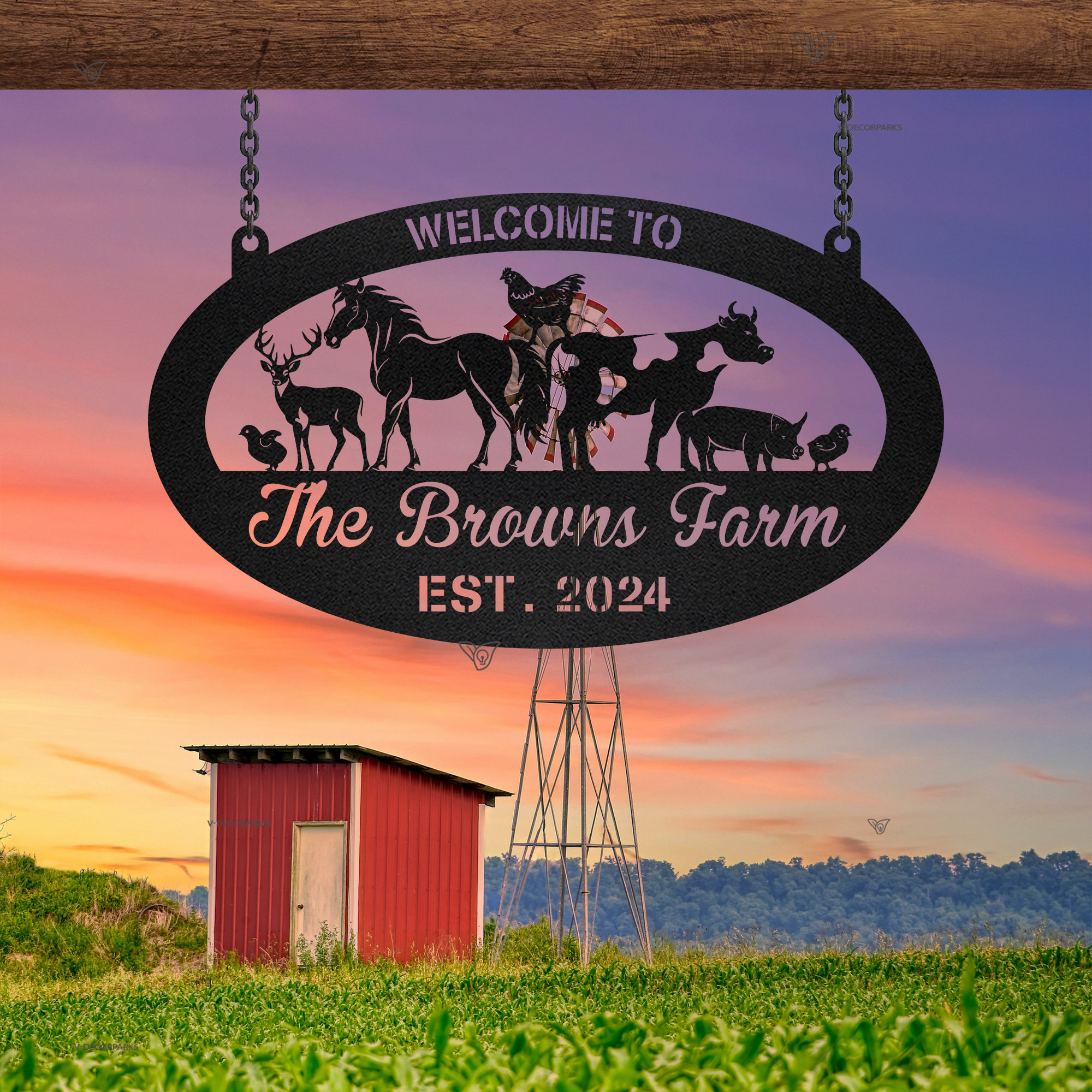 Custom Animals Farm Sign, Personalized Metal Farm Sign, Ranch Sign ...