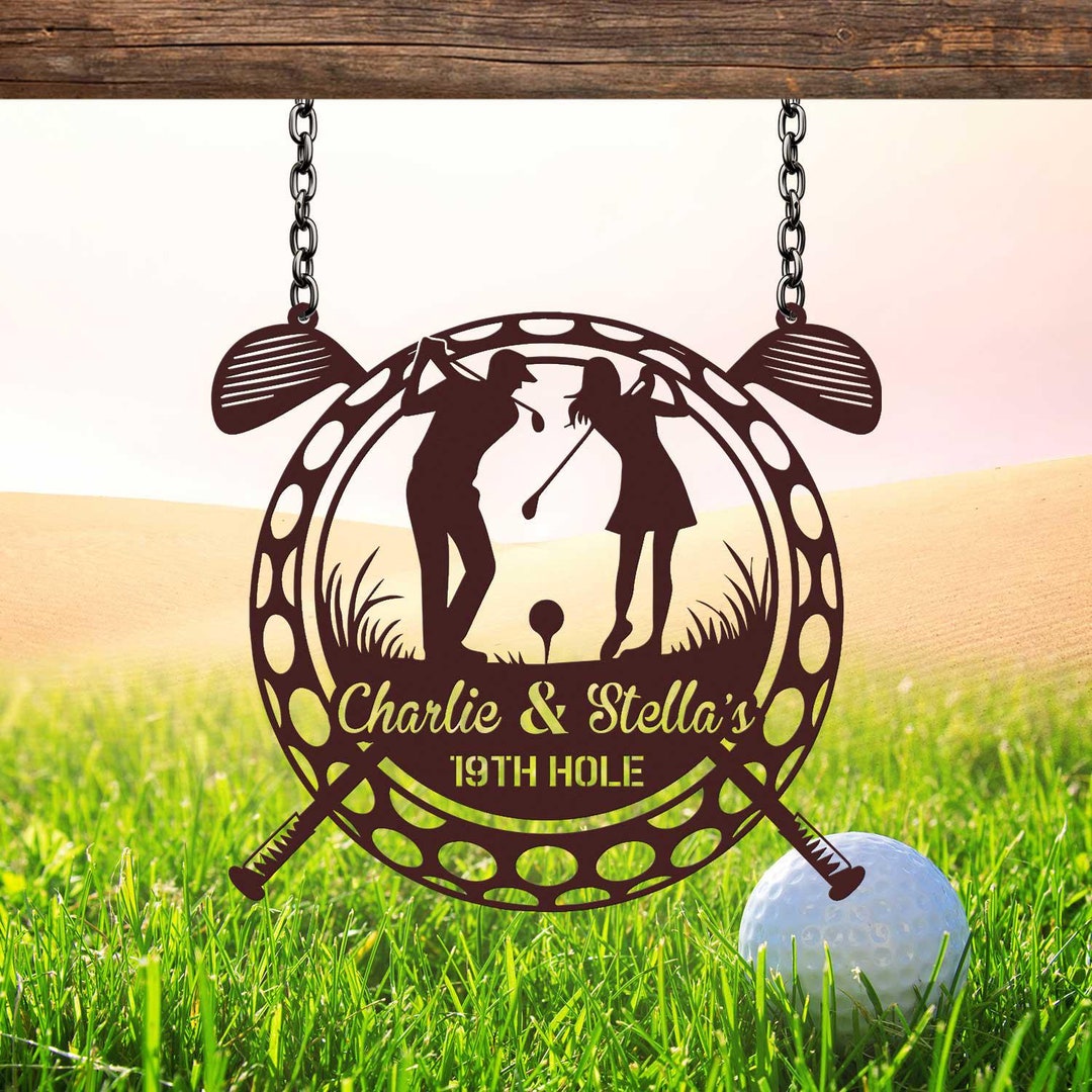 Custom Couples Golf Metal Sign, Golf Metal Wall Art, Personalized Golf ...