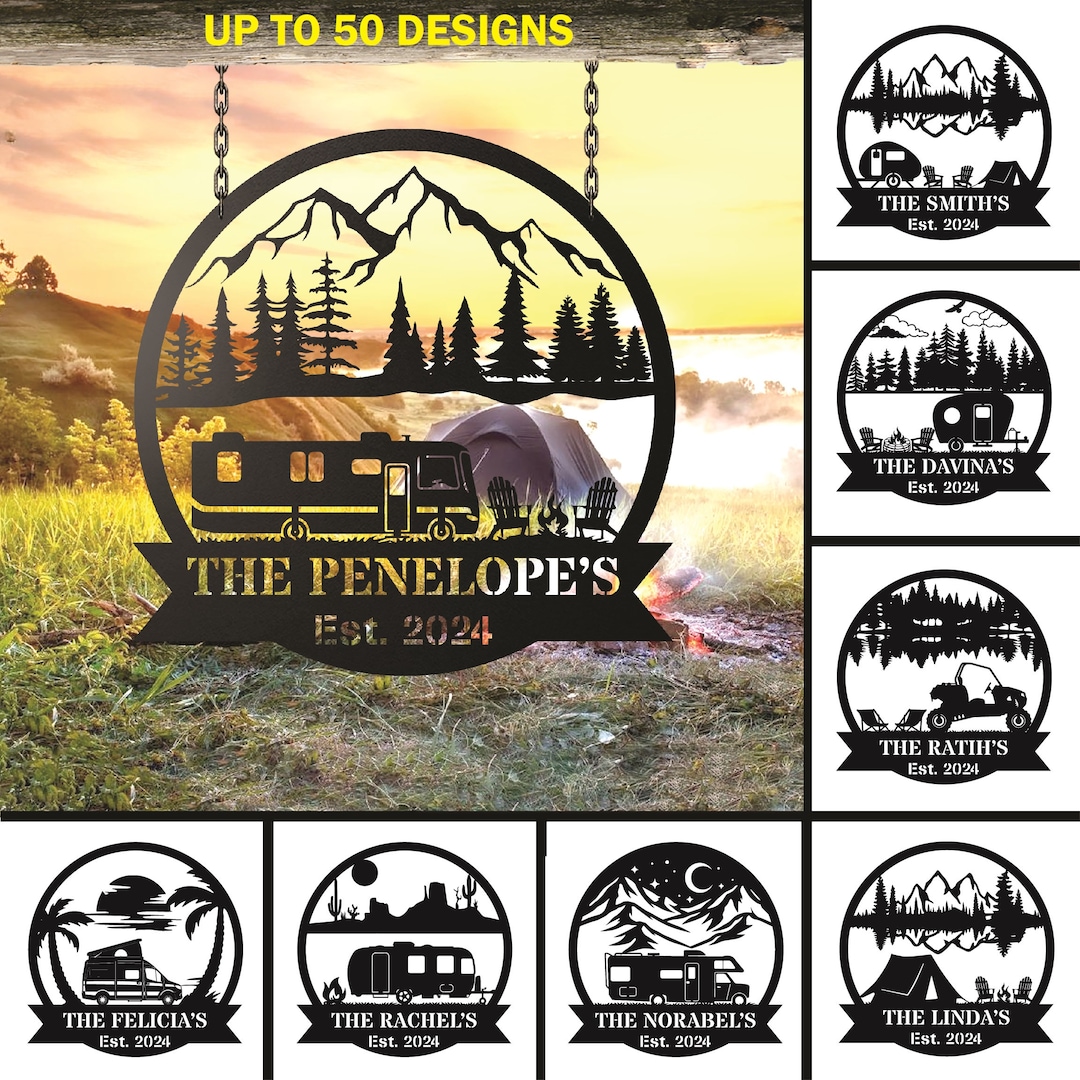 Personalized Your Own Camping Sign, Metal Campsite Stake, Camper Decor ...